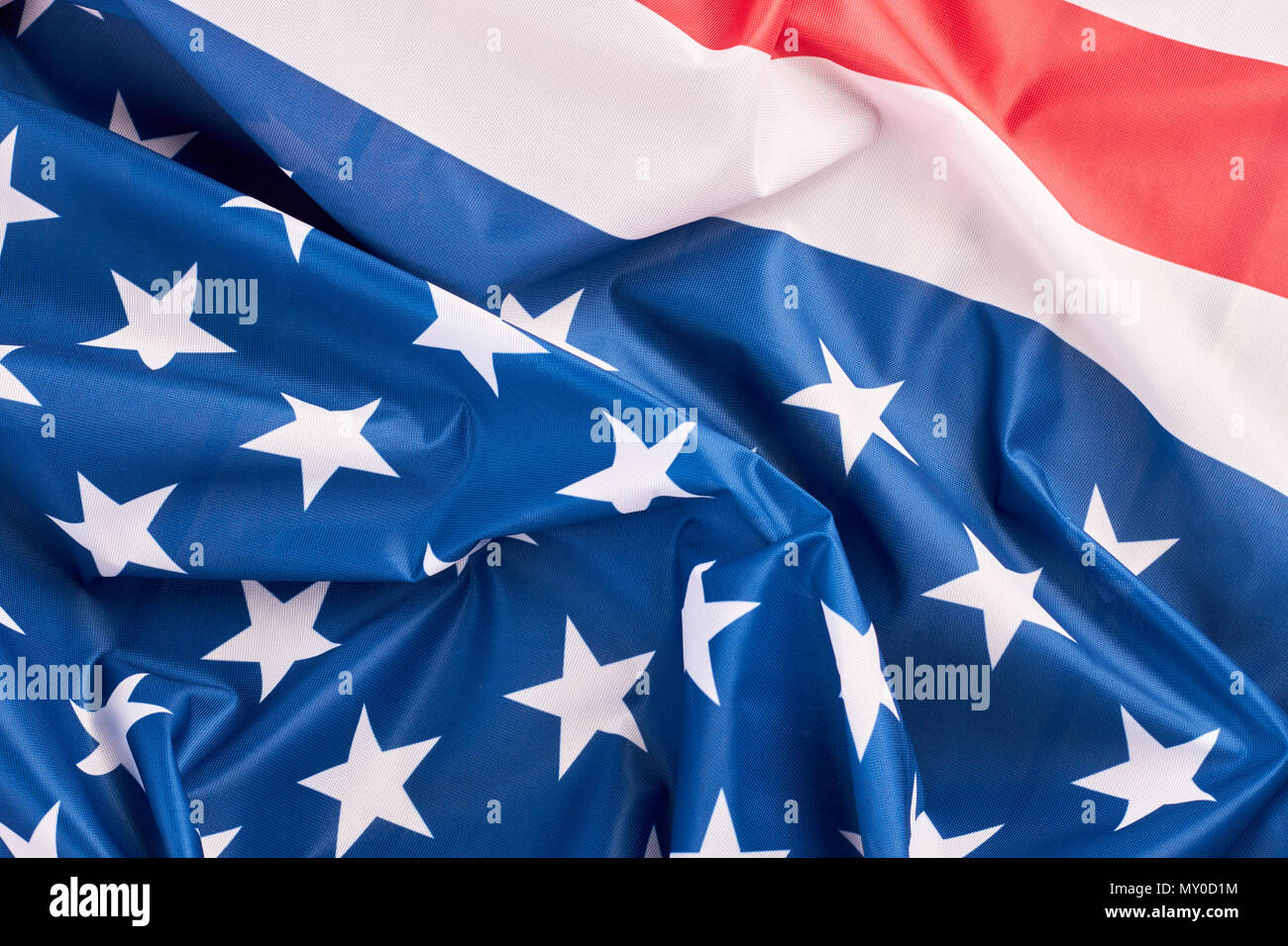 United States of America flag close up. Ruffled American flag ...