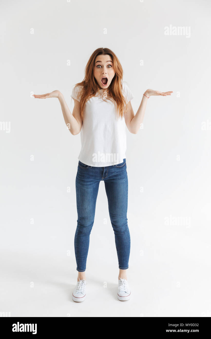 Shocked Woman Full Body