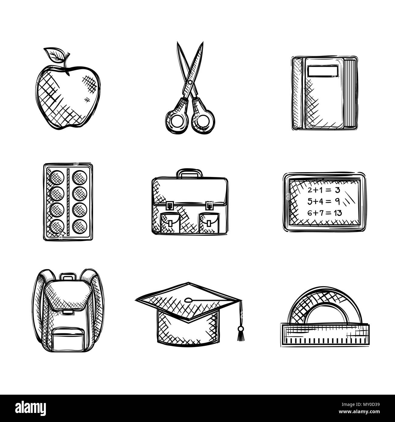 School drawings Stock Vector Images - Alamy