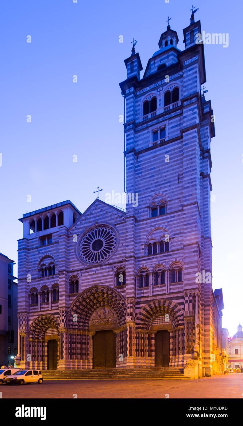 View of Cathedral of San Lorenzo, main religious building of city of ...