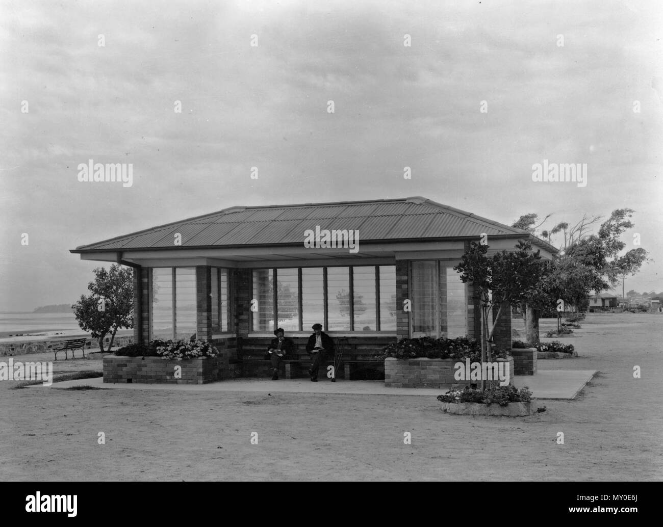 Shelter Shed, Esplanade, Eventide Home, Sandgate, c 1947. Eventide is ...