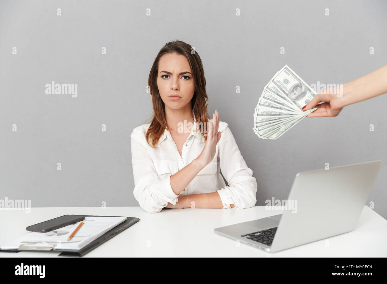 Money greedy woman hi-res stock photography and images - Alamy