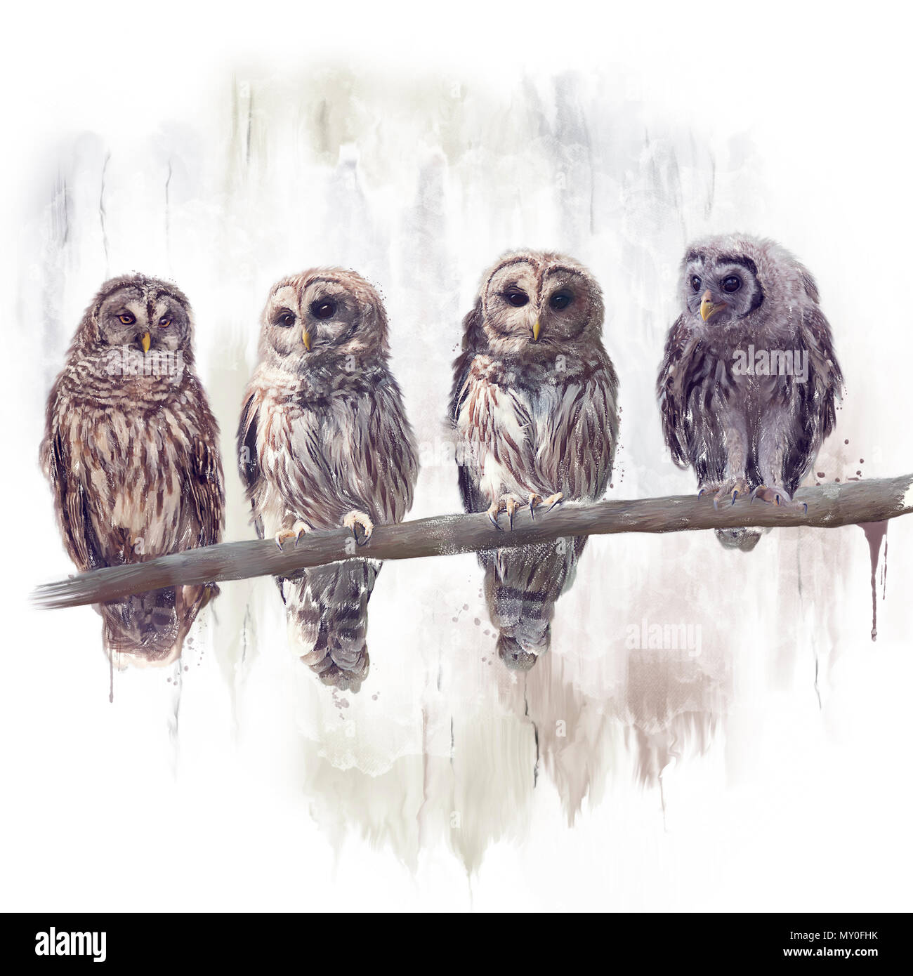 Watercolor painting birds Cut Out Stock Images & Pictures - Alamy