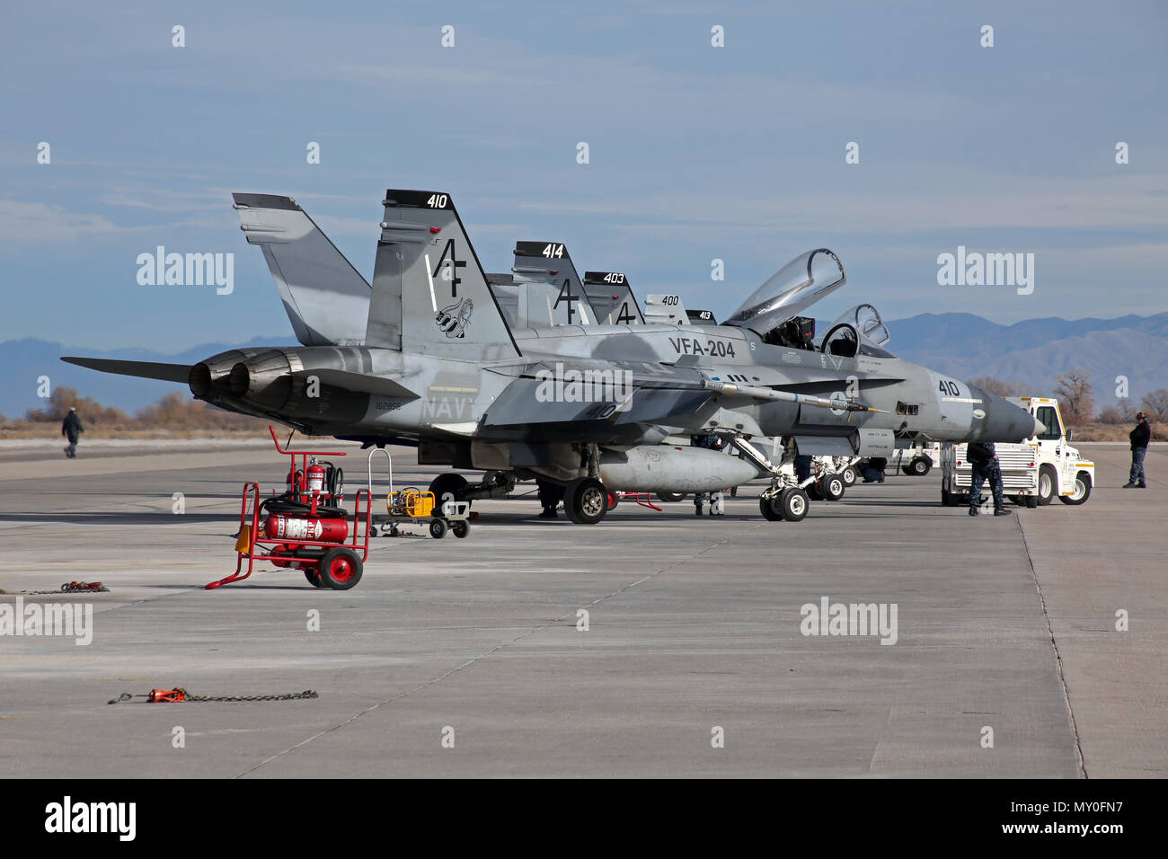 FALLON, Nev.(December 16, 2016) F/A-18A+ Hornets, attached to the River ...