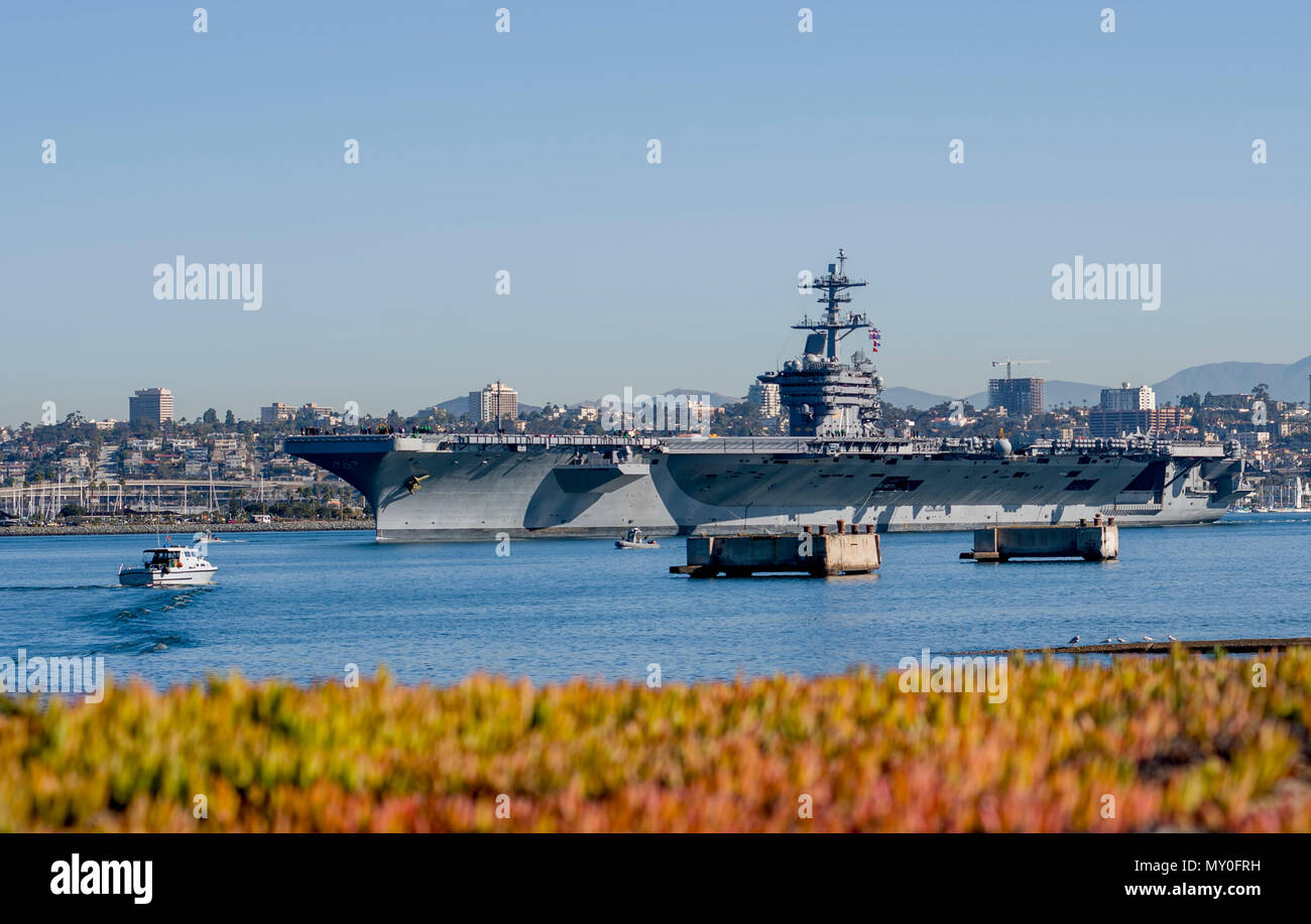 161219-N-OI558-287 SAN DIEGO (Dec. 19, 2016) USS Theodore Roosevelt (CVN 71) departs Naval Air ...