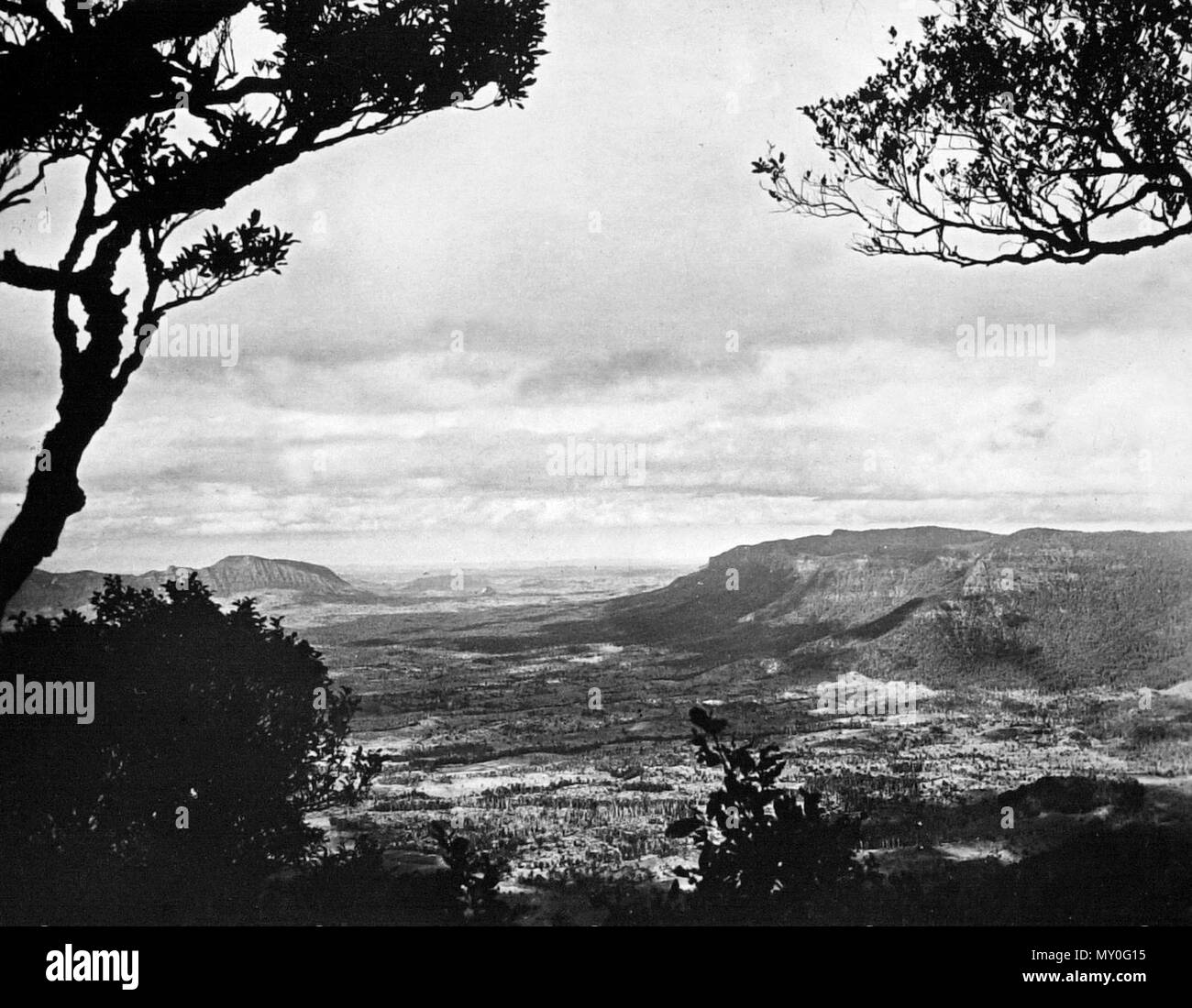 Upper Tweed Valley and border cliffs, Lamington National Park, c Stock ...