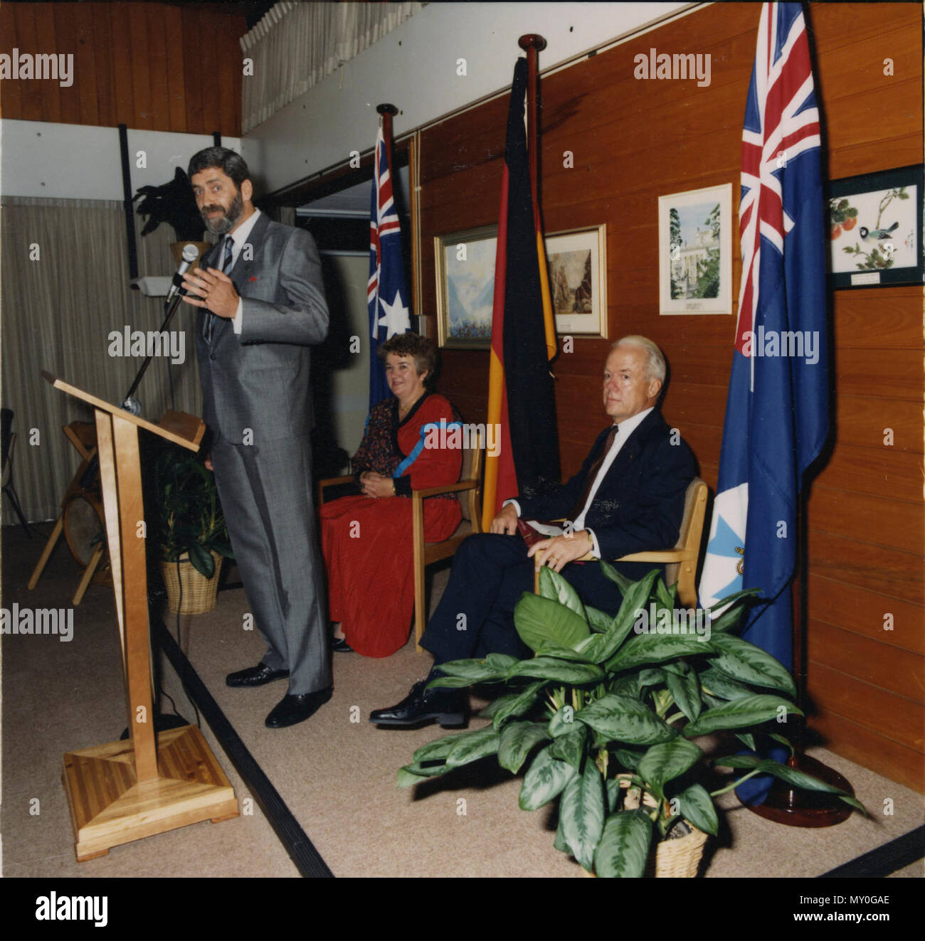 Visit by German Ambassador to Yungaba, 7 March 1988. Dr Hans Schauer ...