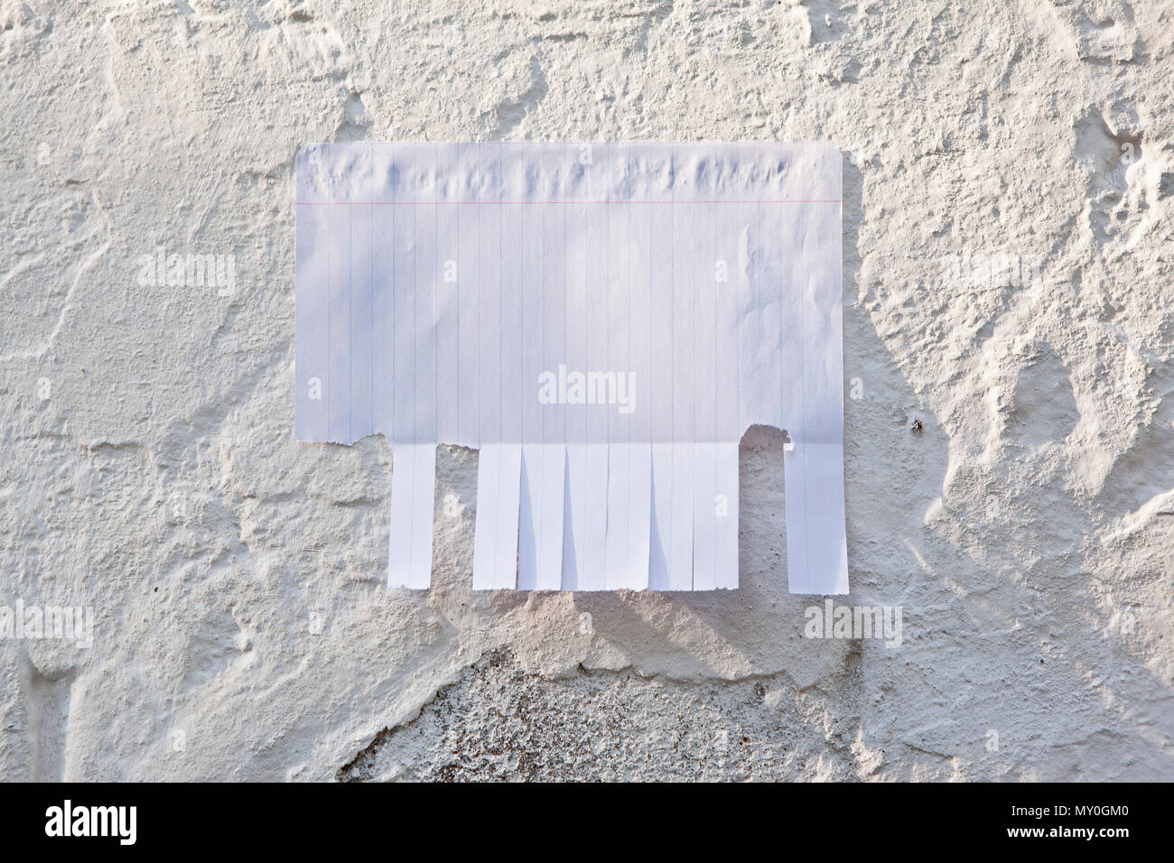 Blank white paper with tear off tabs Stock Photo - Alamy