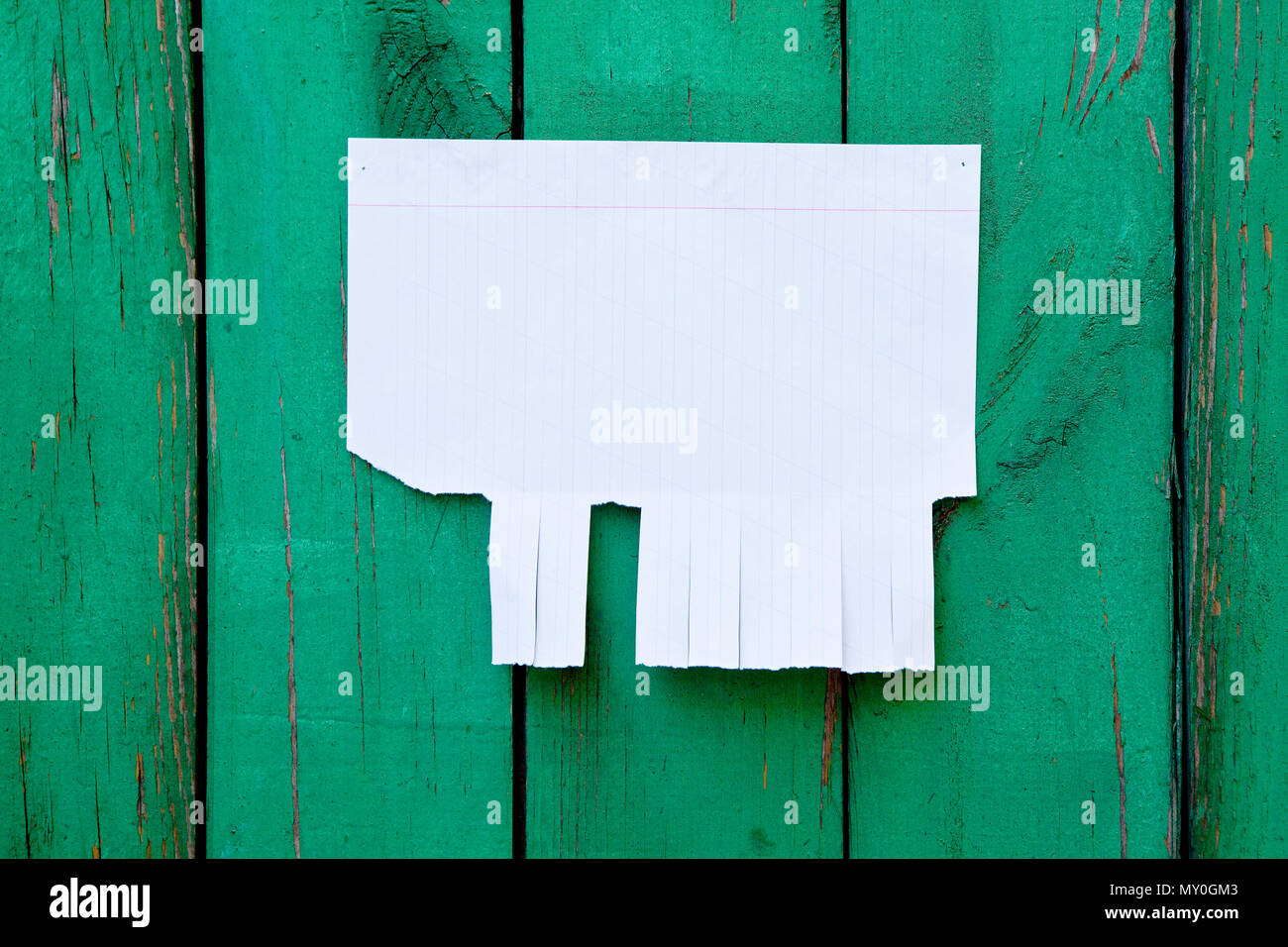 Blank white paper with tear off tabs Stock Photo - Alamy