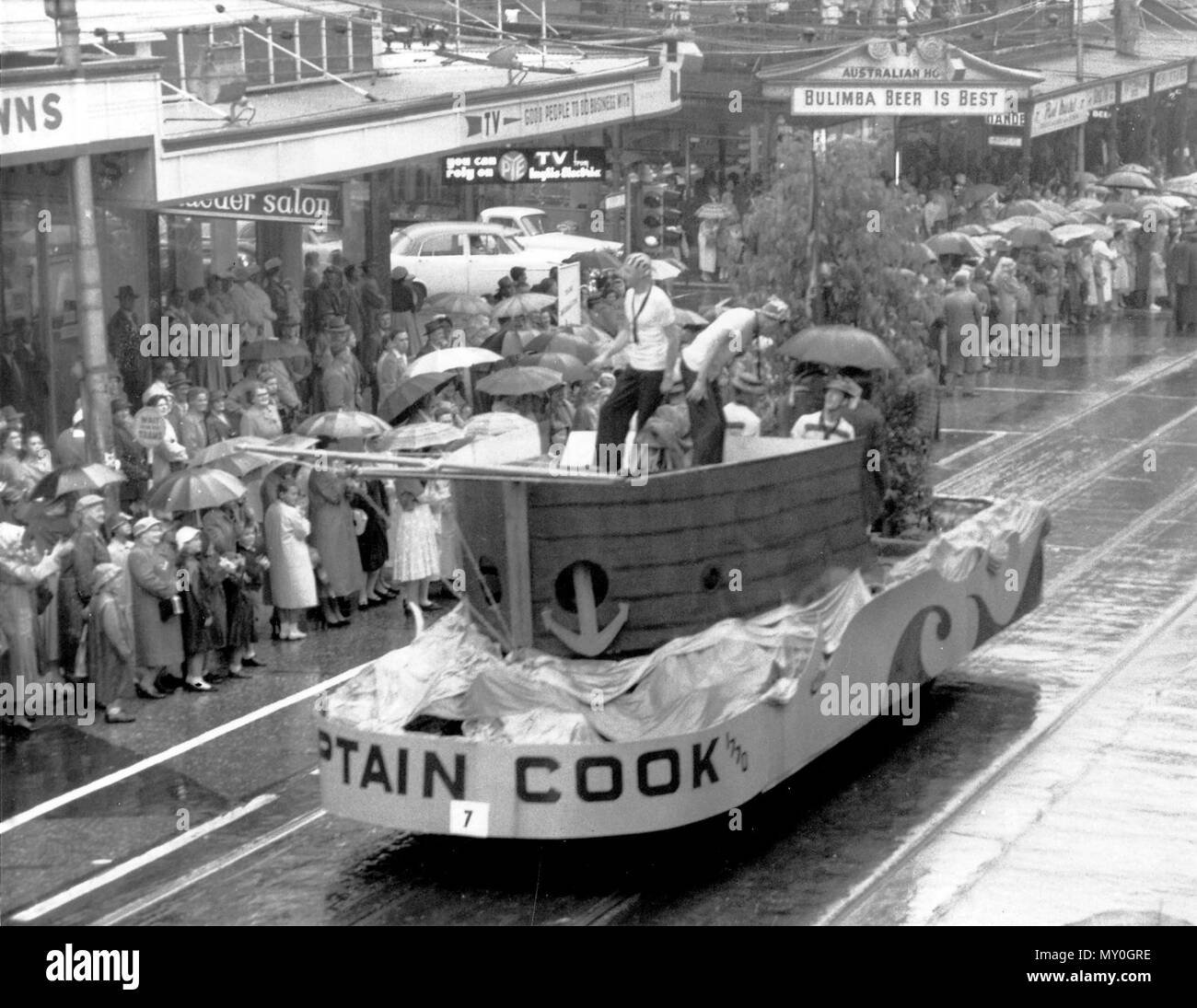 Captain Cook float in the Grand Centenary Parade Brisbane, 12 Stock ...