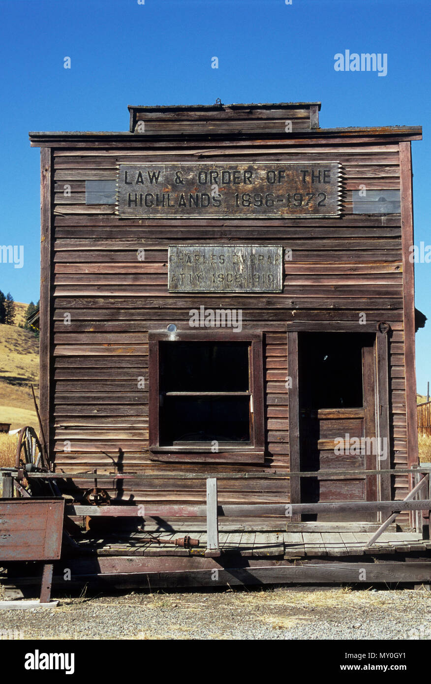 Frontier law office, Old Molson Museum, Molson, Washington Stock Photo ...
