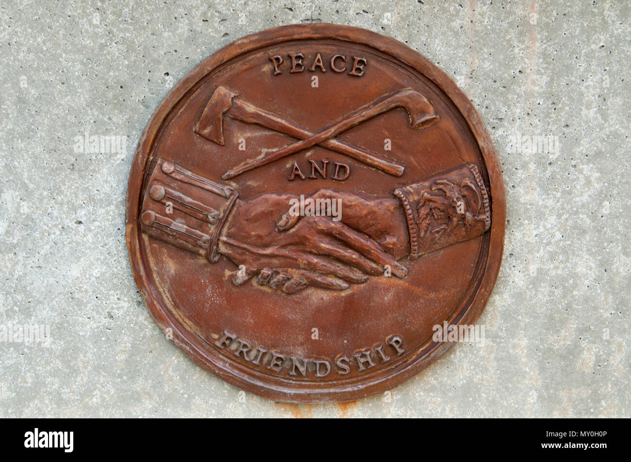 Dismal Nitch monument with Peace Medal, Lewis and Clark National ...