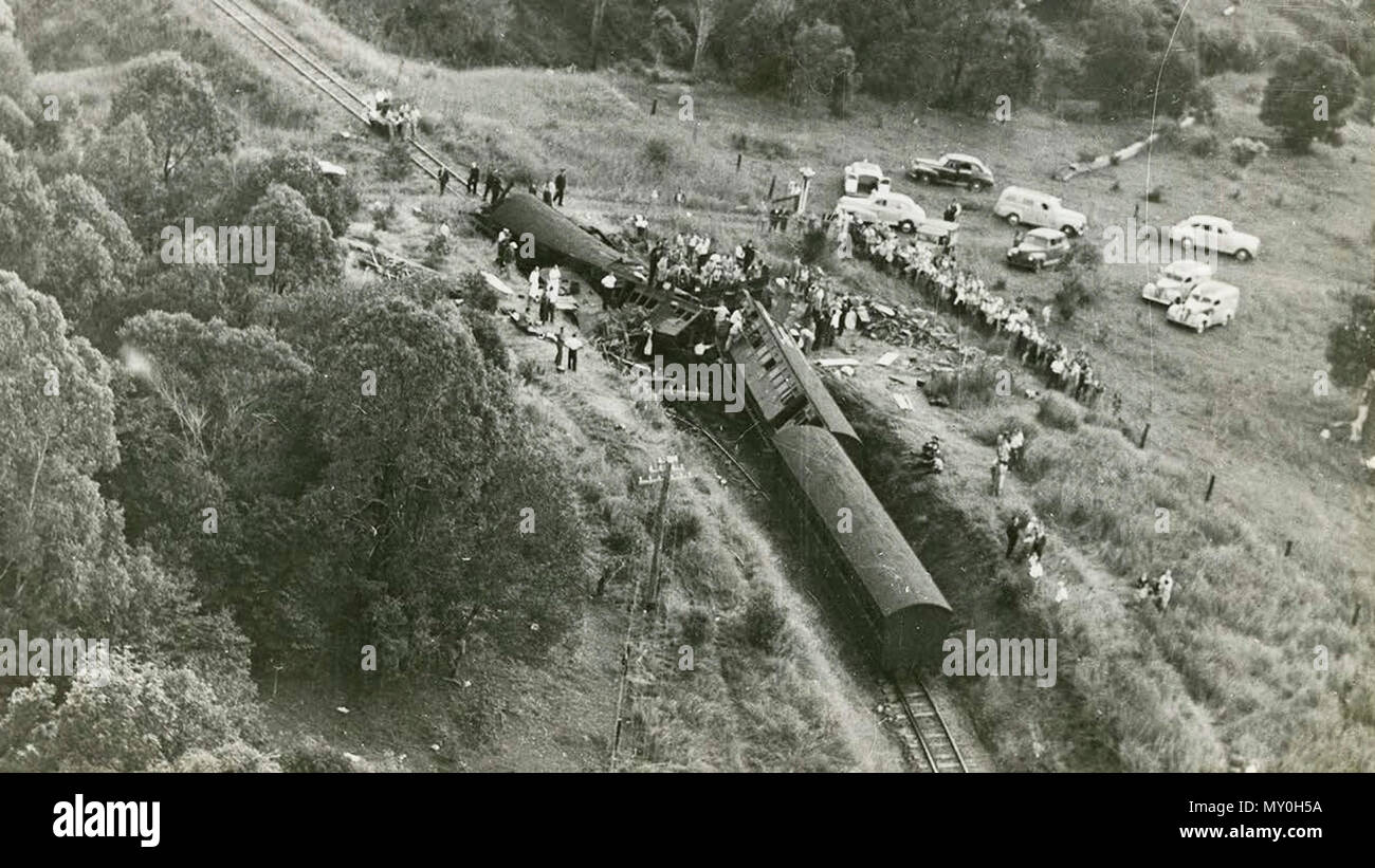 Aerial view of train E91, Camp Mountain, 5 May 1947. On Monday 5 May ...