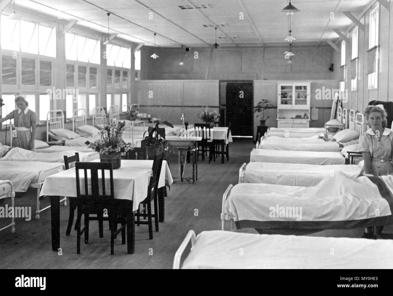 Eventide Home, Sandgate October 1949. Interior of hospital ward at ...