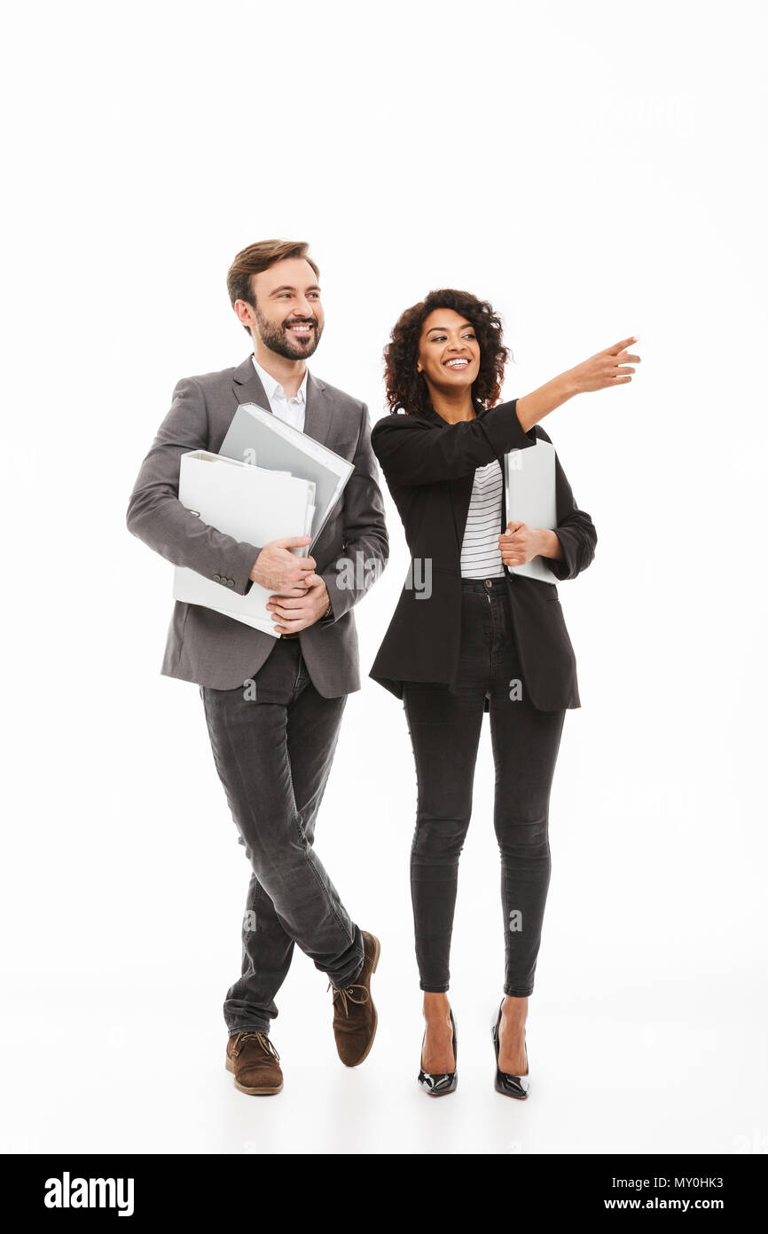 Work cooperation happy couple Cut Out Stock Images & Pictures - Alamy