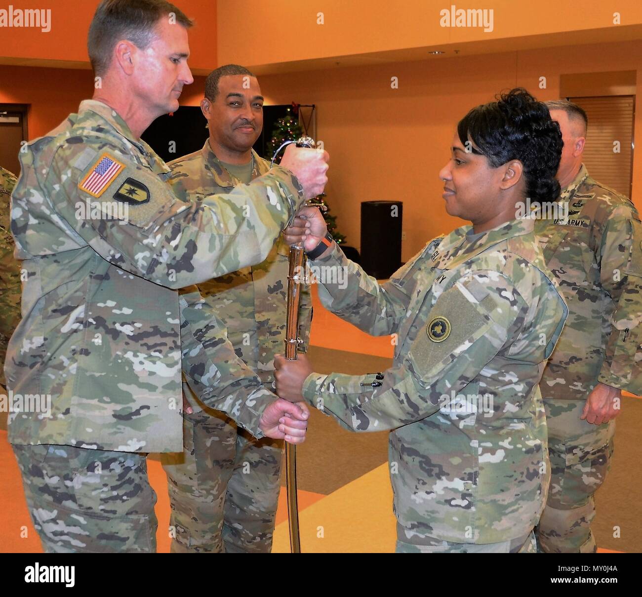 Col. Toni A. Glover, 650th Regional Support Group commander, passes the ...