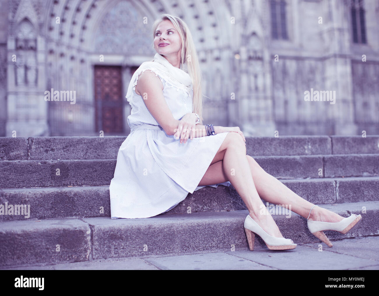 Woman Shawl Shoulders City High Resolution Stock Photography and Images ...