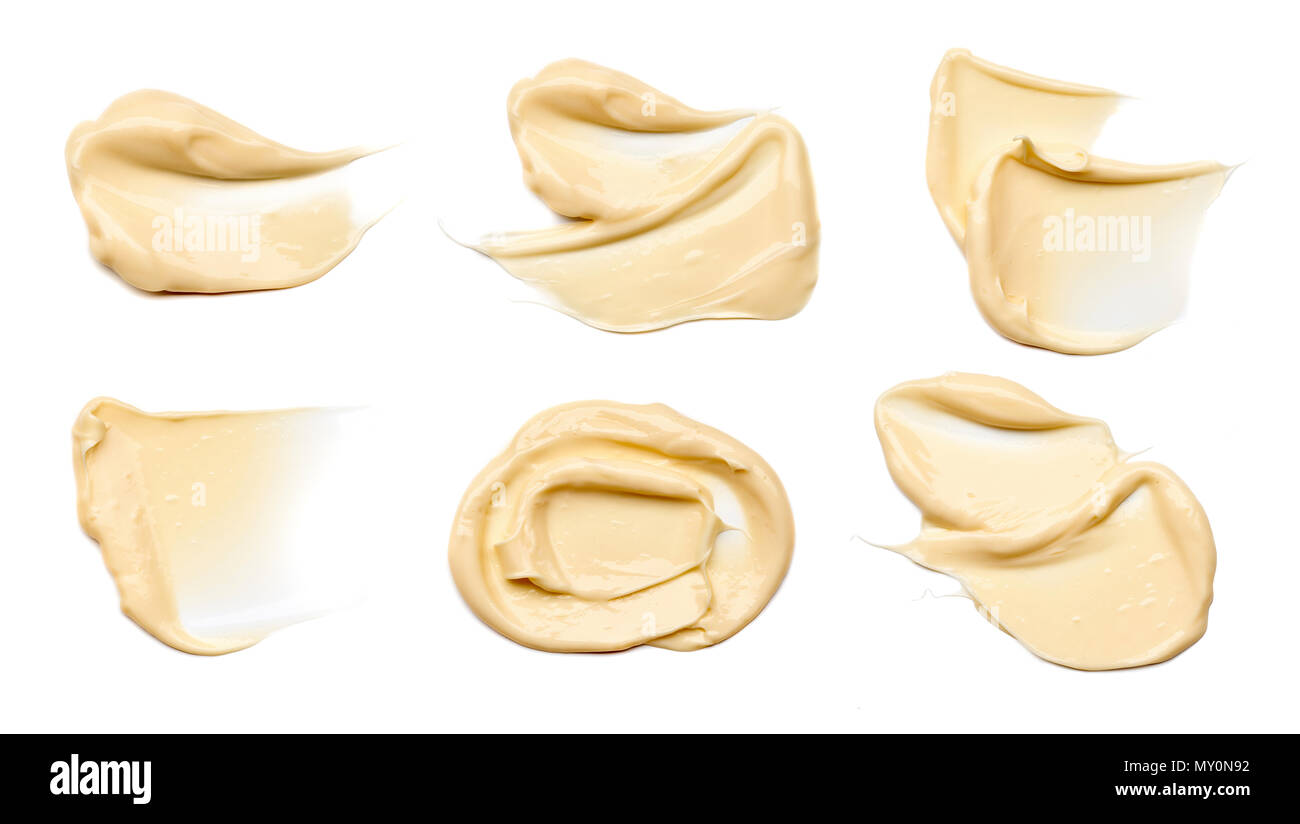 Set of smears on white background Stock Photo - Alamy