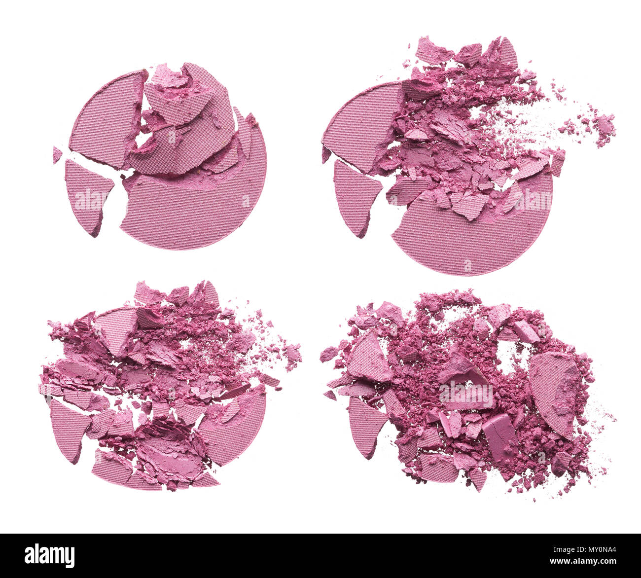 Set of broken eye shadow on white background Stock Photo - Alamy