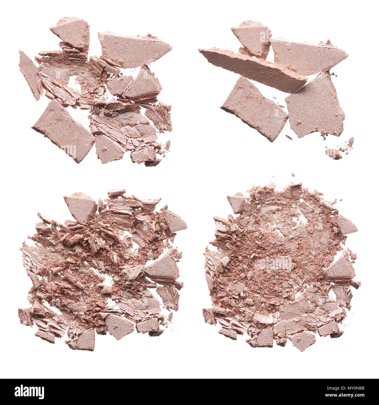 Set of broken eye shadow on white background Stock Photo - Alamy