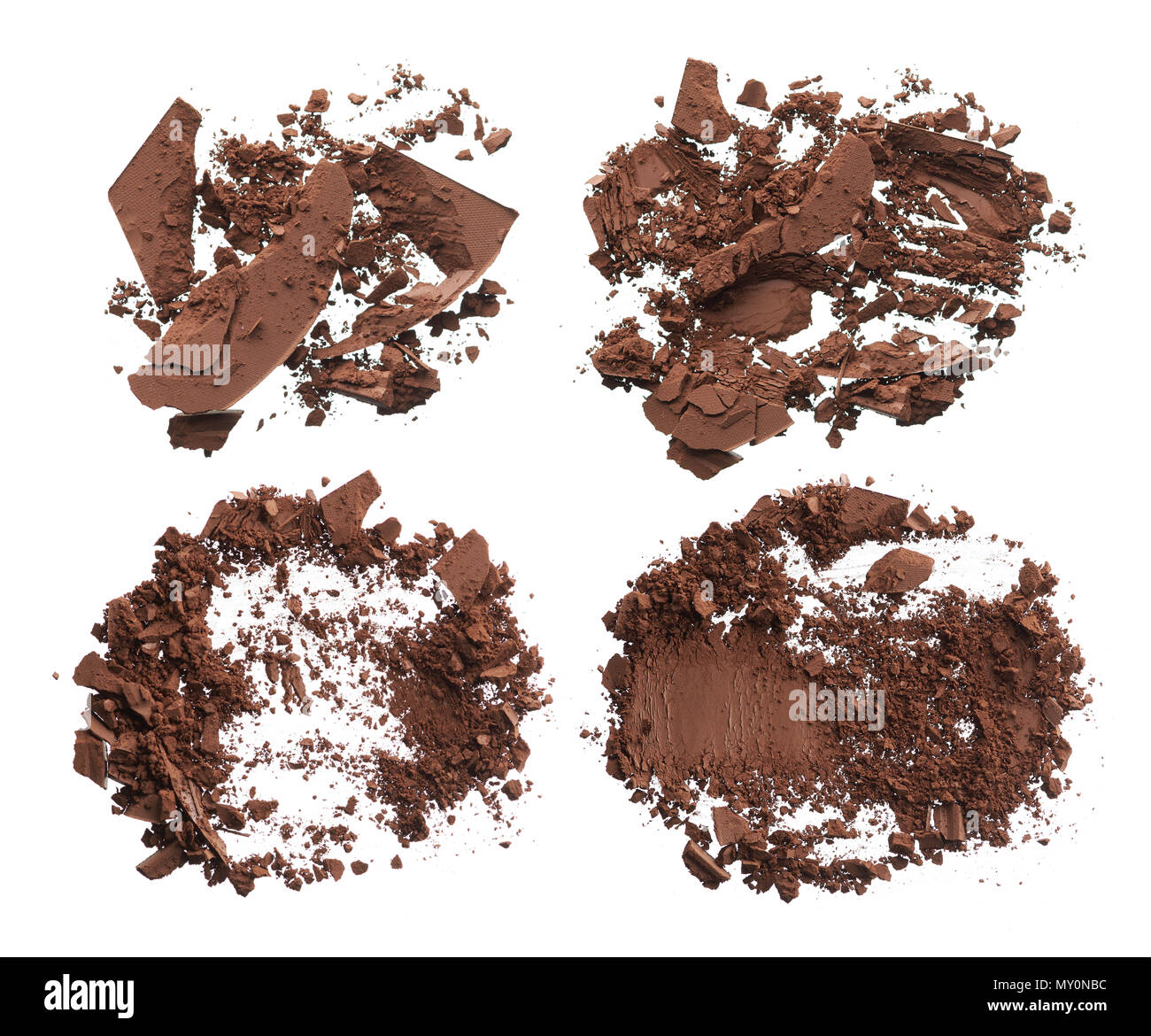 Set of broken eye shadow on white background Stock Photo - Alamy