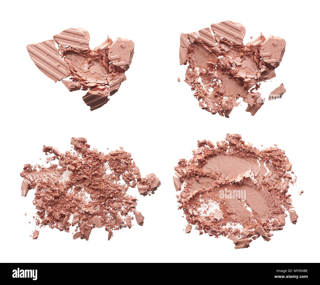 Set of broken eye shadow on white background Stock Photo - Alamy