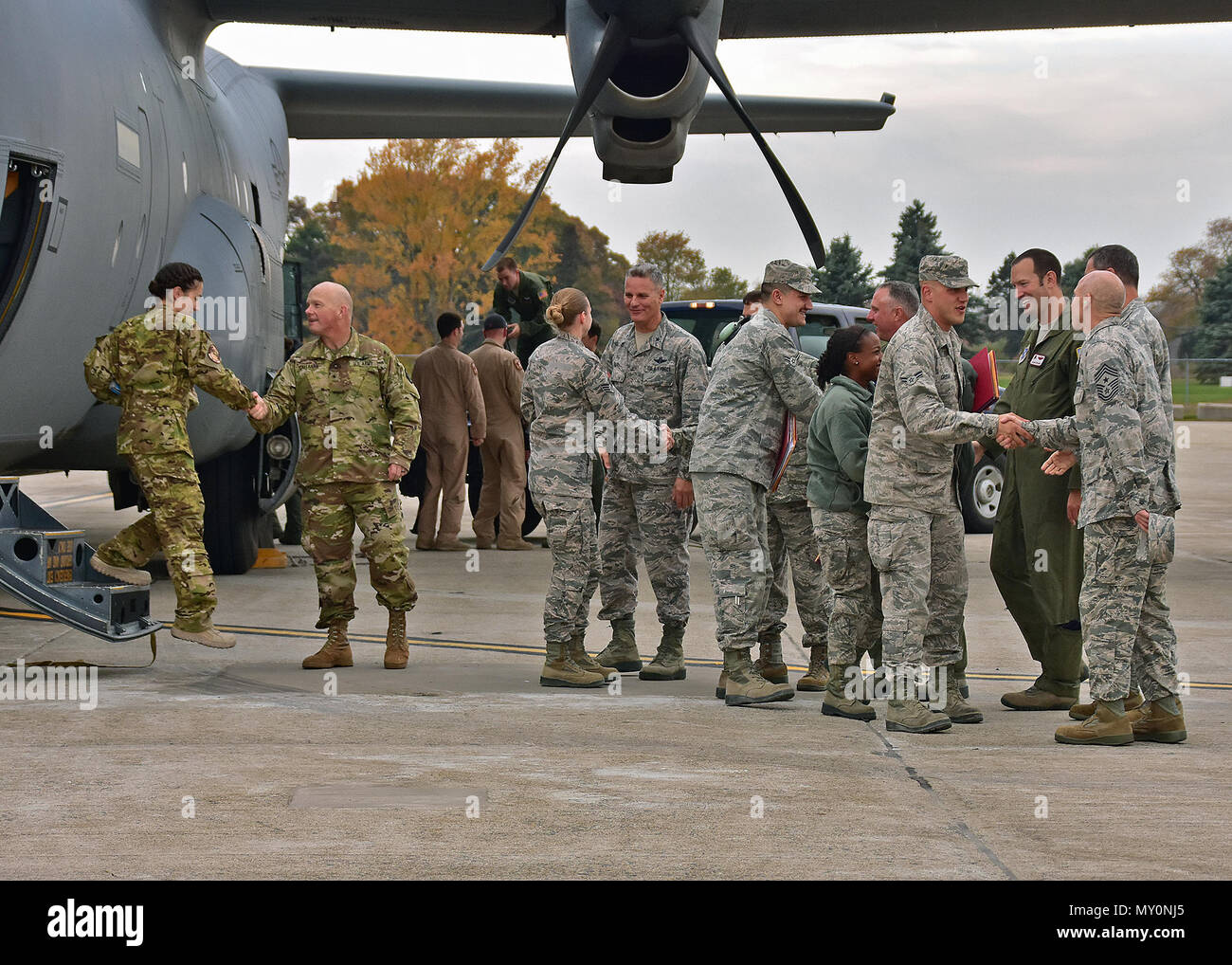 Members of the 143d Airlift Wing, Rhode Island Air National Guard ...