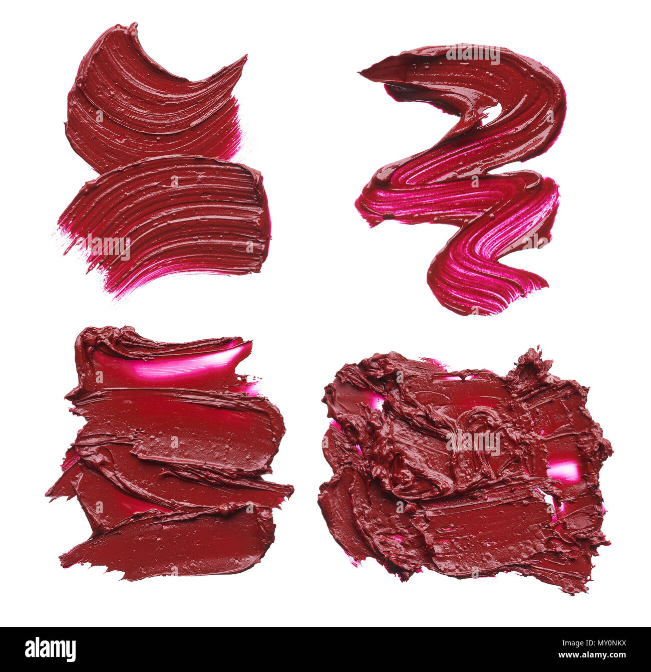 Set of red smears on white background Stock Photo - Alamy