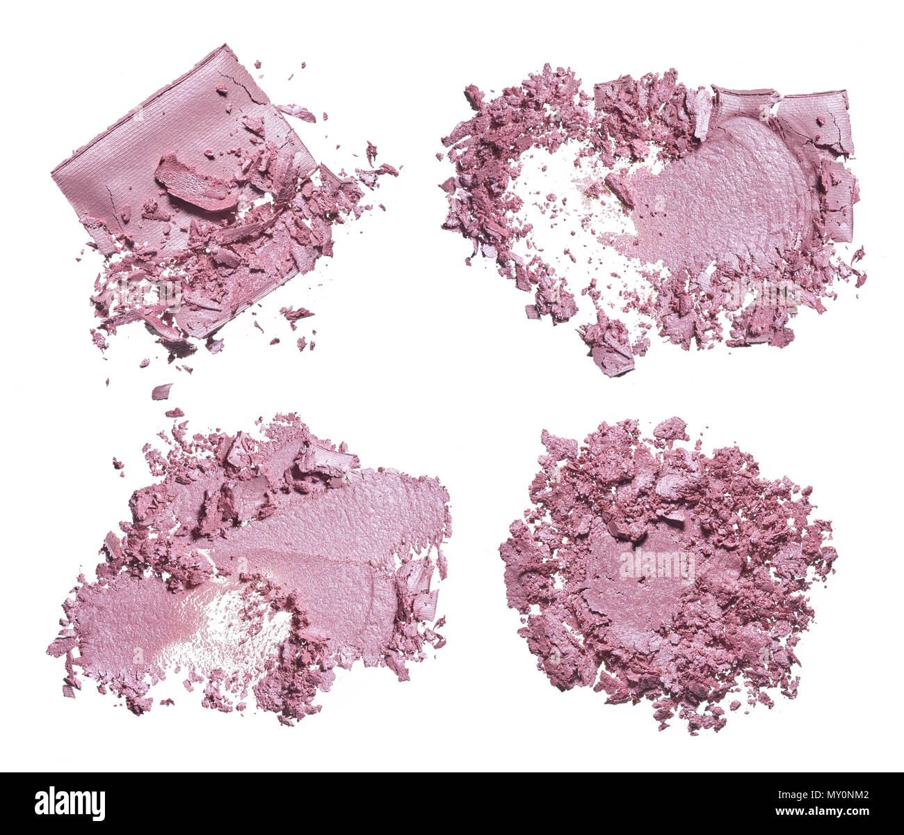 Set of broken eye shadow on white background Stock Photo - Alamy