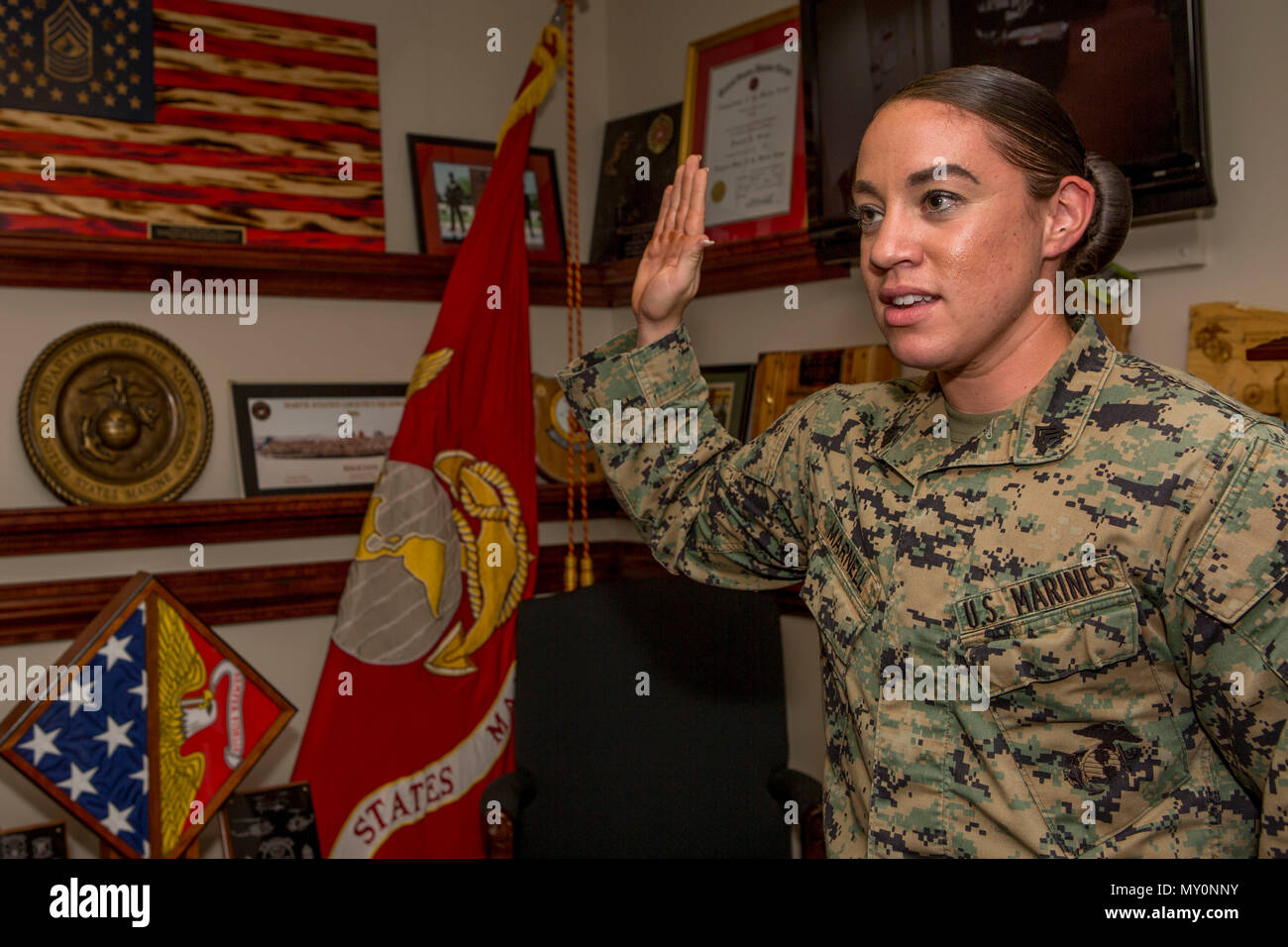 U.S. Marine Corps Sgt. Melissa Marnell, combat photographer, Office of ...