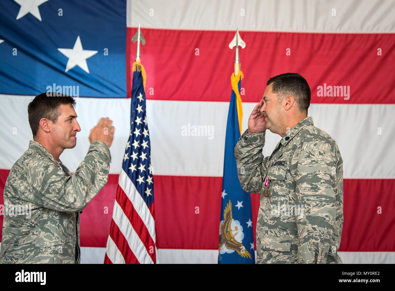 Lt. Col. Bobby Buckner, right, 23d Aircraft Maintenance Squadron ...