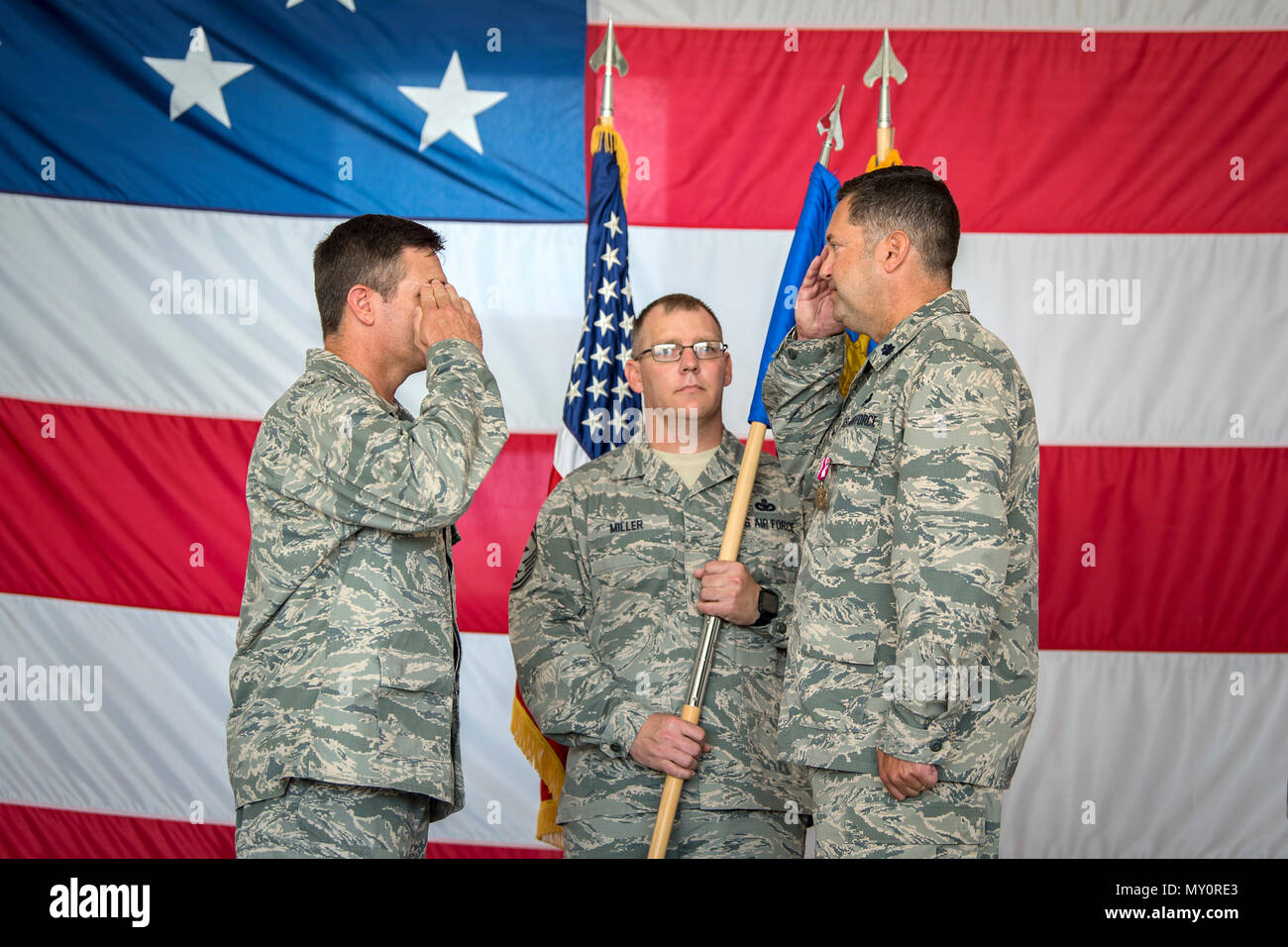 Lt. Col. Bobby Buckner, right, 23d Aircraft Maintenance Squadron ...