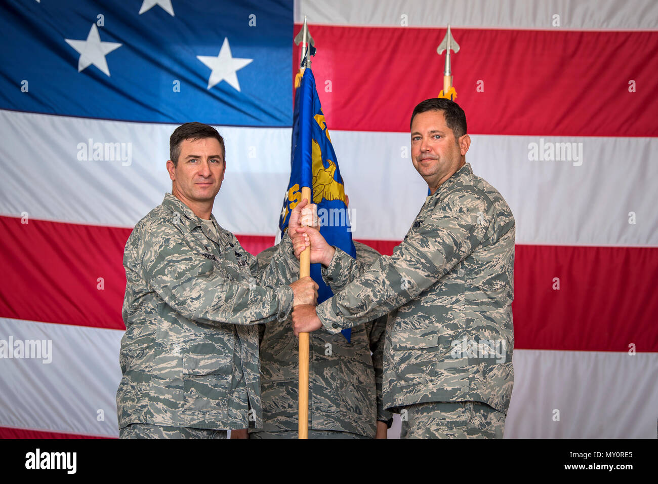 Lt. Col. Bobby Buckner, right, 23d Aircraft Maintenance Squadron ...