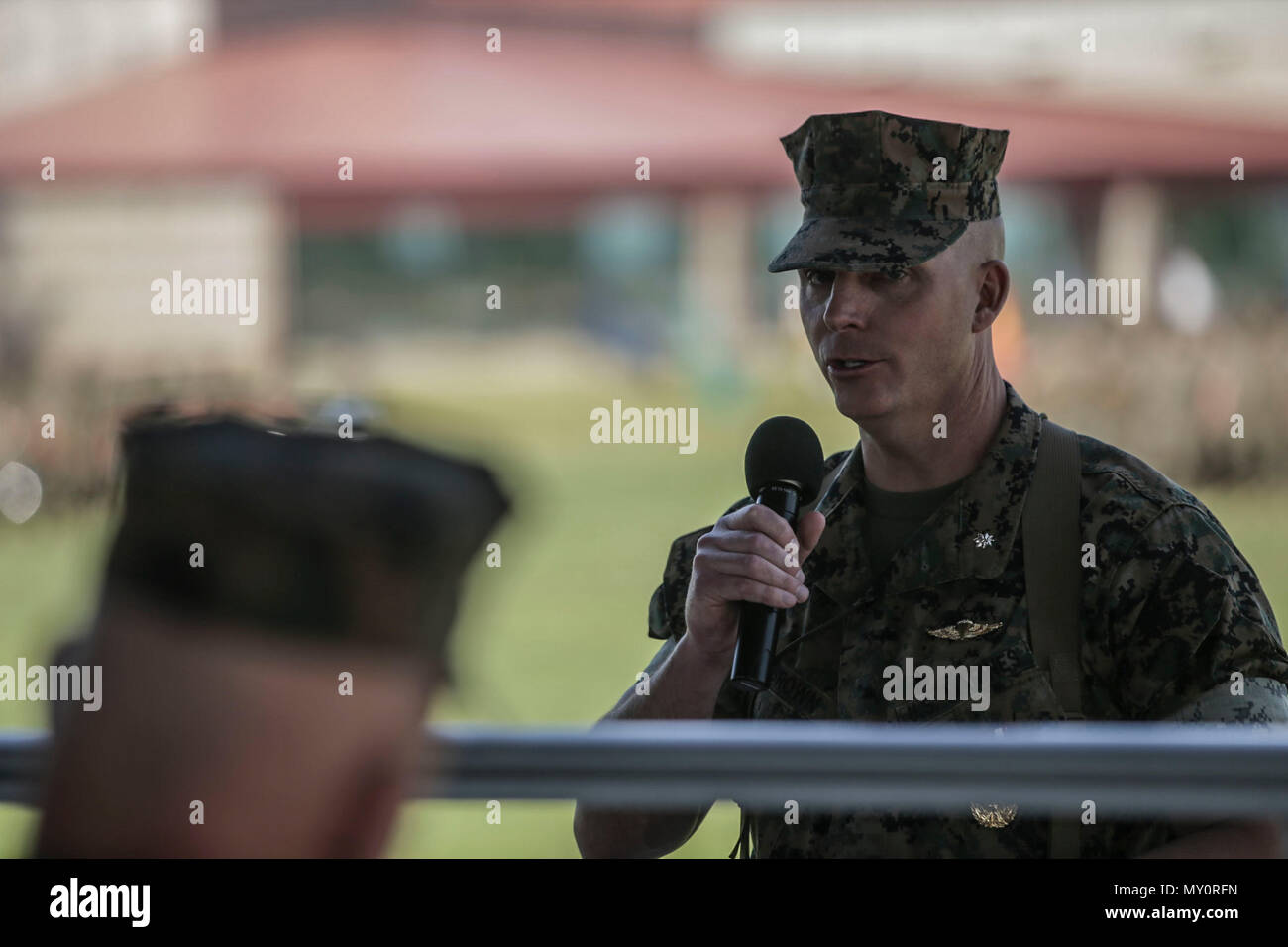 U.S. Marine Lt. Col. William P. Brown, off-going commanding officer of ...