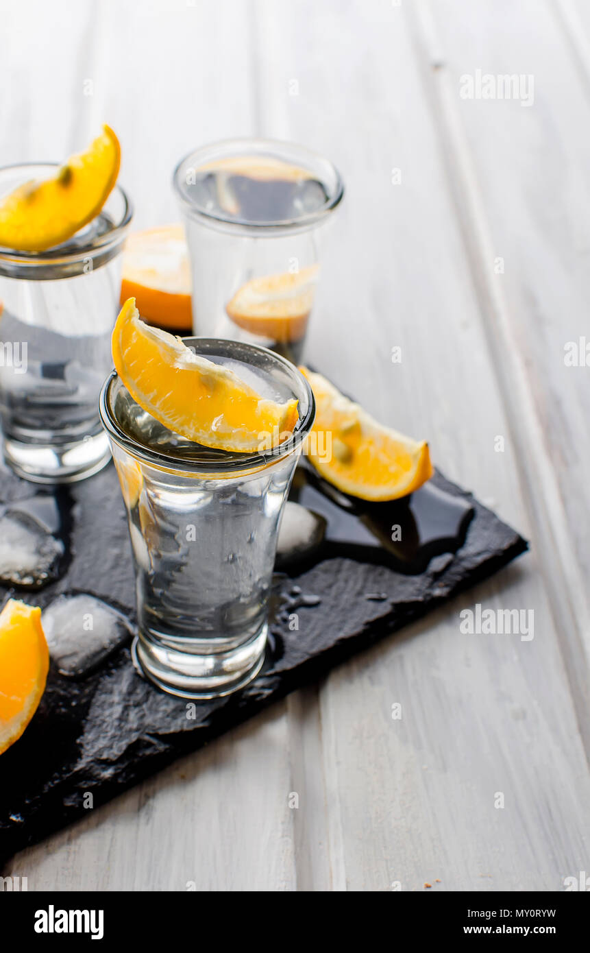 Vodka Shots With Lemon And Salt
