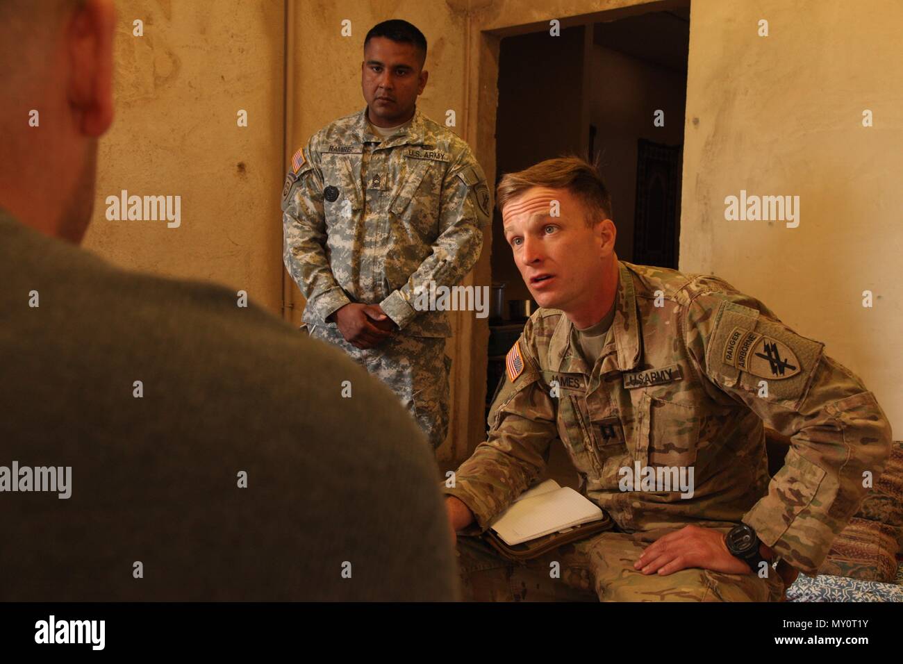 U.S. Army Cpt. Joshua James, Civil Military Operations Center Chief ...
