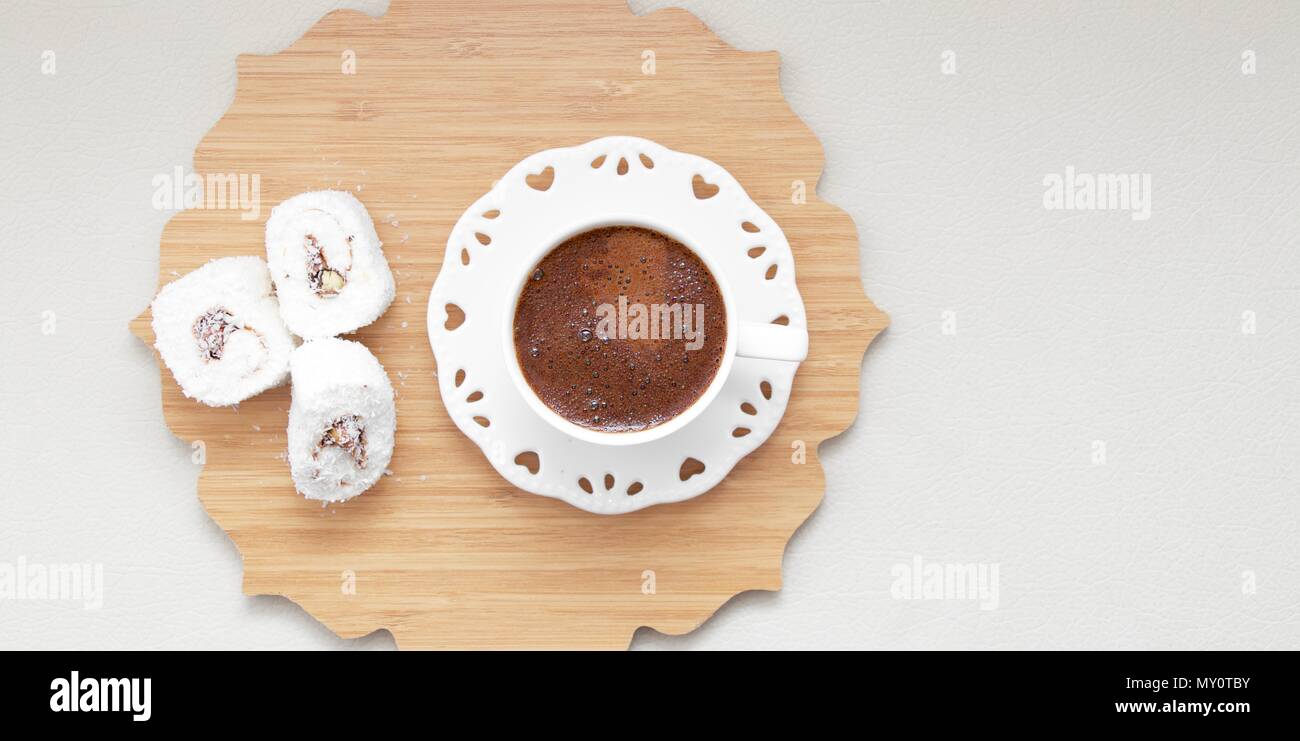 Turkish coffee with milk cream chocolate pistachio flavored white ...