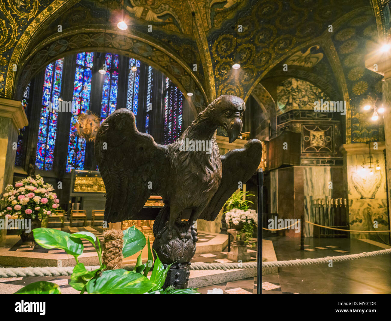 AACHEN, GERMANY - MAY 31, 2018: Interior Carolingian Octagon (Palatine ...