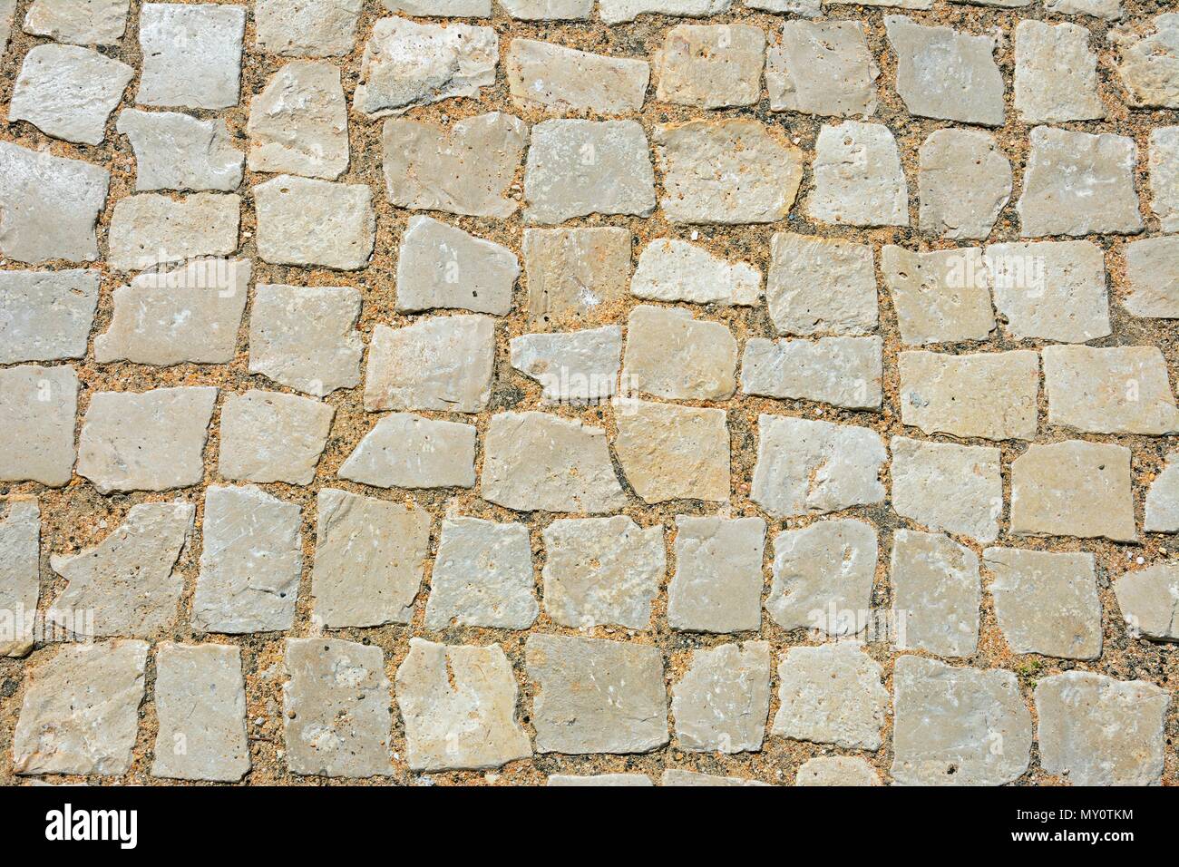 Square stone pavement cobbles, Albufeira, Portugal, Europe Stock Photo ...