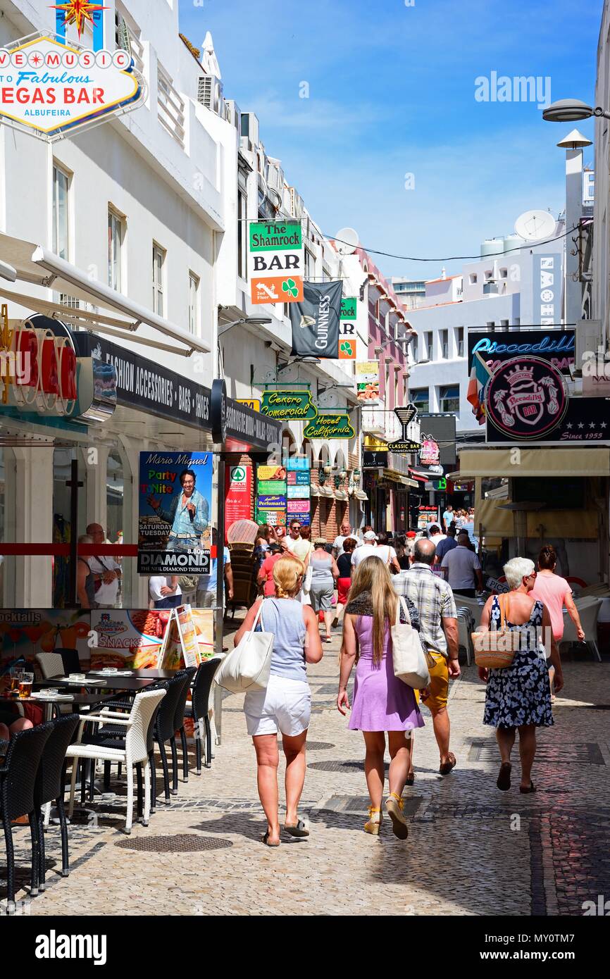 Shopping street albufeira algarve portugal hi-res stock photography and ...