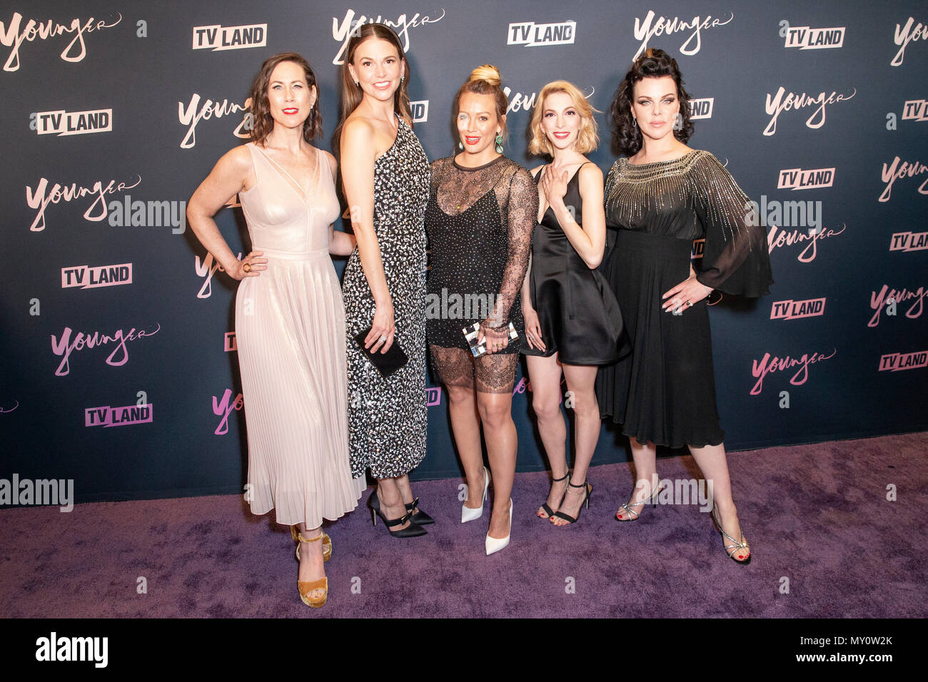 New York, USA - June 4, 2018: Miriam Shor, Sutton Foster, Hilary Duff ...