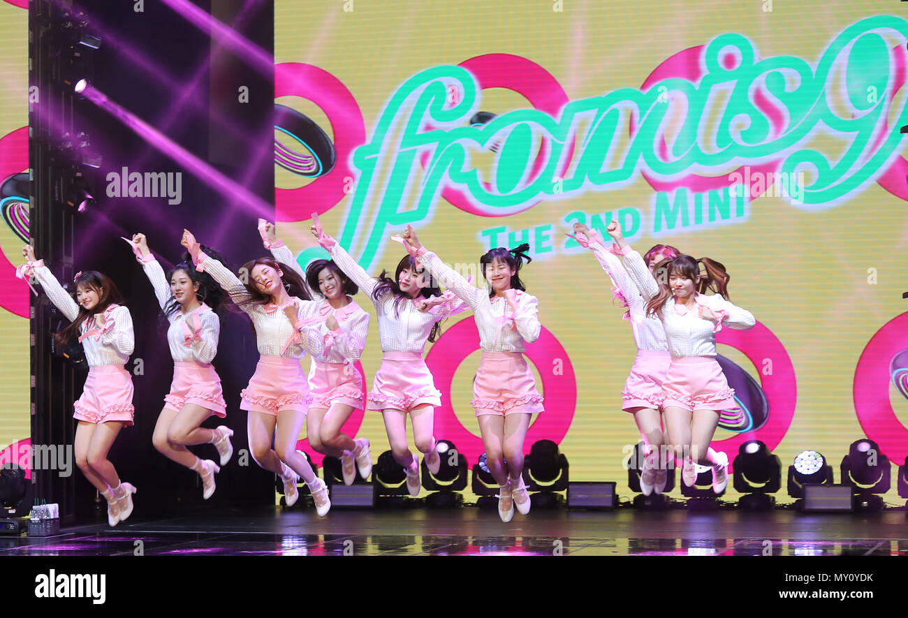 05th June, 2018. Girl group Promis 9 showcase Members of girl group ...