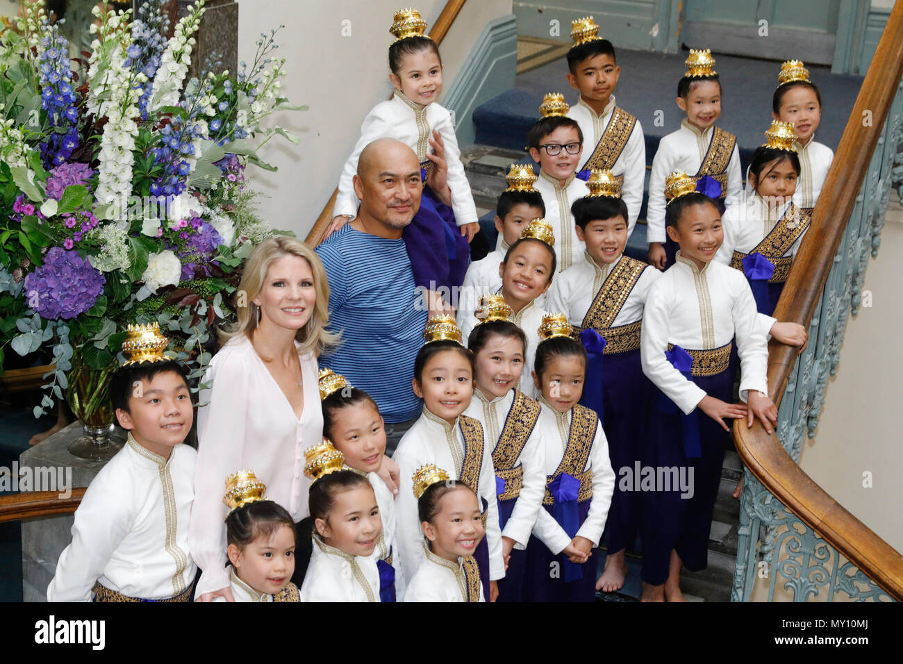 London UK. 5th Jun, 2018. Kelli O'Hara and Ken Watanabe pose, with ...