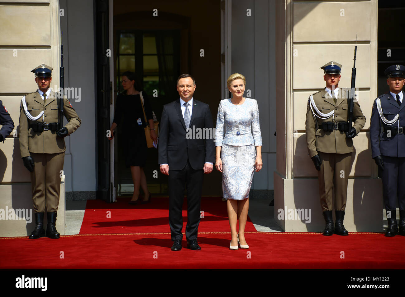 Poland, Warsaw, 5th June 2018: President Andrzej Duda and First Lady ...