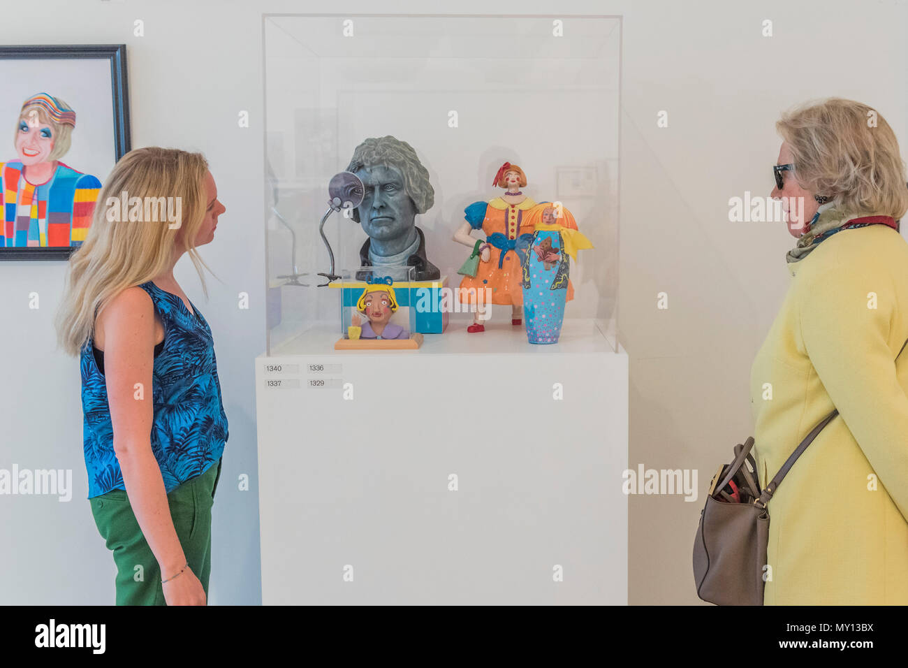 London, UK. 5th Jun, 2018. Sculptures depicting Grayson Perry and his ...