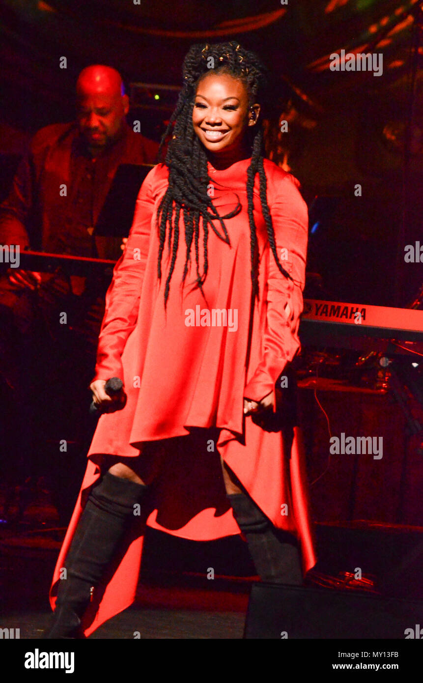 New York, NY, USA. 4th June, 2018. Brandy performs at the Apollo Spring ...