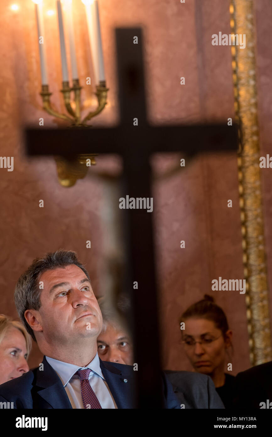05 June 2018, Germany, Munich: Markus Soeder (CSU), Premier of Bavaria ...