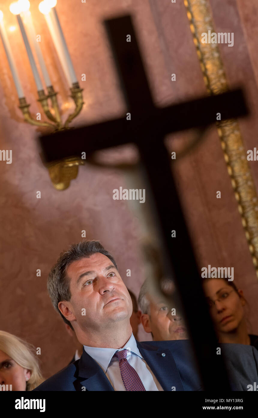 05 June 2018, Germany, Munich: Markus Soeder (CSU), Premier of Bavaria ...