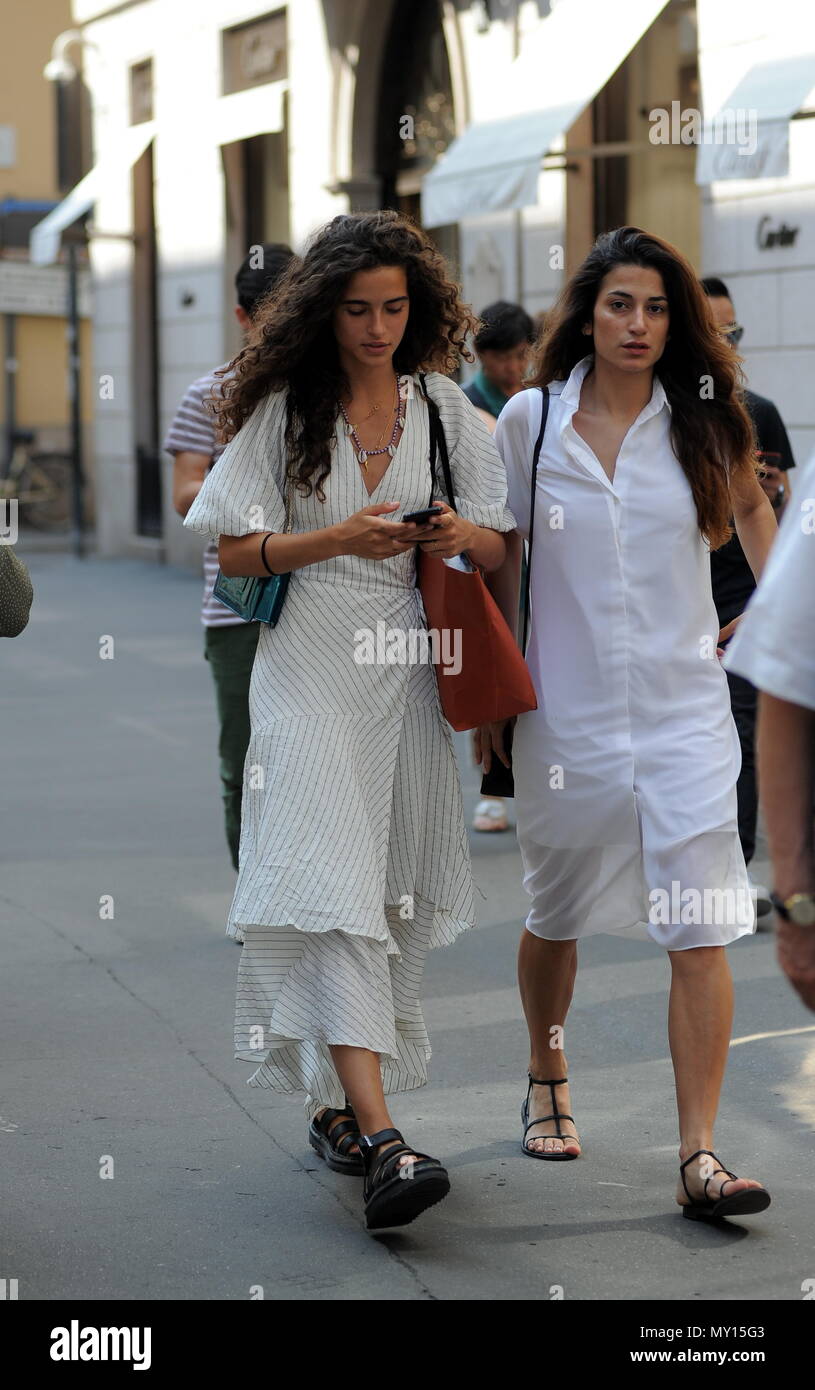 Milan, Chiara Scelsi walks in the center Chiara Scelsi, favorite model ...