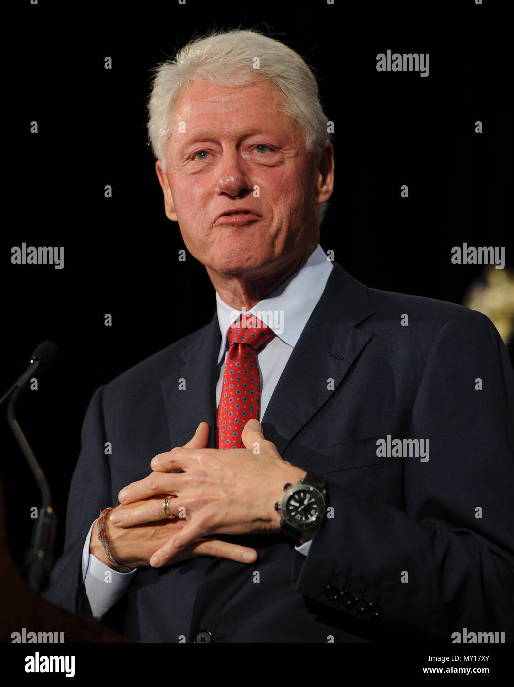 MIAMI, FL - SEPTEMBER 11: Former US president Bill Clinton speaks at ...
